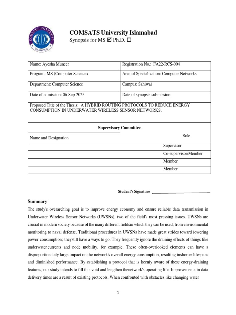 FA22-RCS-004 (According To New Format) | PDF | Routing | Wireless Sensor Network