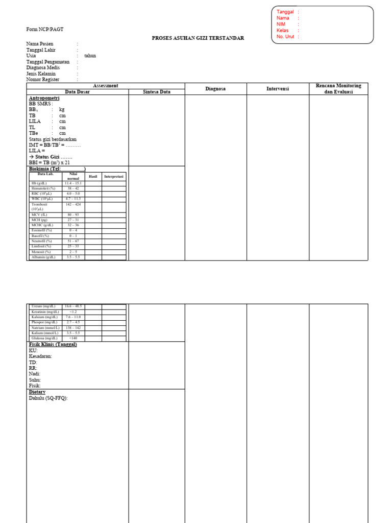 Form NCP Kosong | PDF