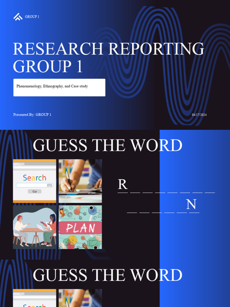Group 1 PR1 Reporting | PDF | Ethnography | Case Study