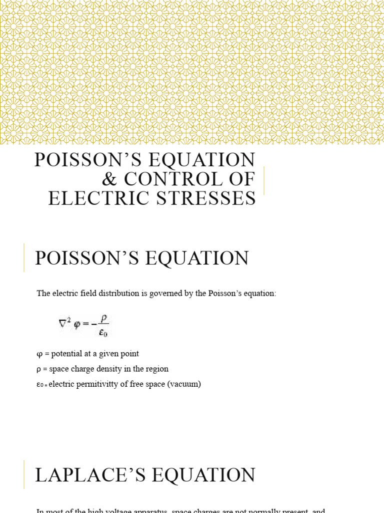 Poisson's Equation in Electric Field Control | PDF | High Voltage ...