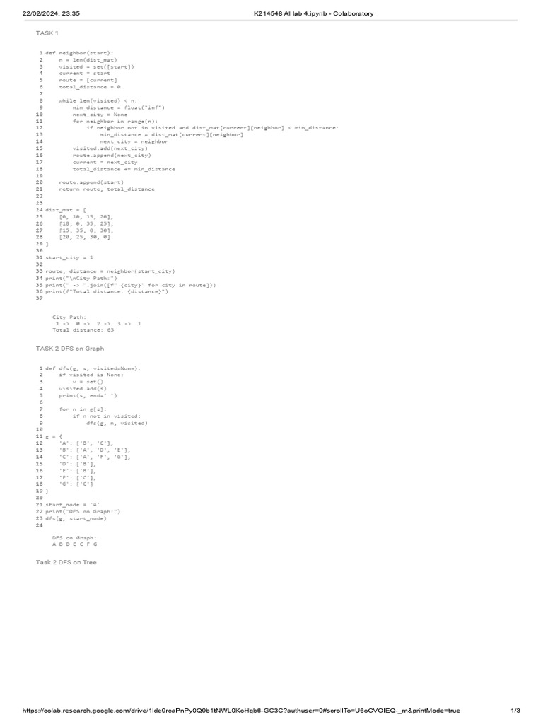 K214548 Ai Lab 4ipynb Colaboratory Pdf Algorithms And Data Structures Computational 3374