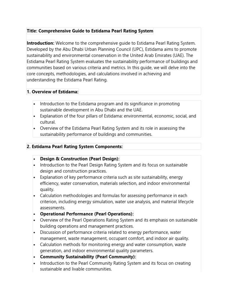 Estidama Pearl Rating System Guide | PDF | Efficient Energy Use ...