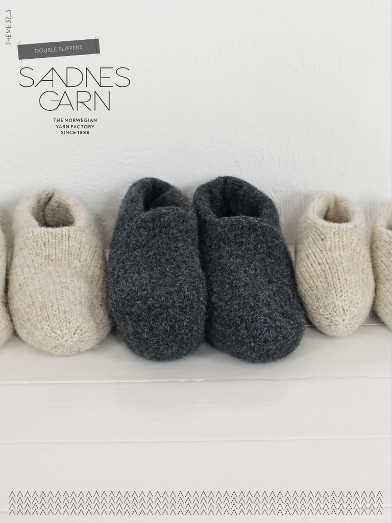 Sandnes Garn Double Slippers Pattern | PDF | Handicrafts | Clothing