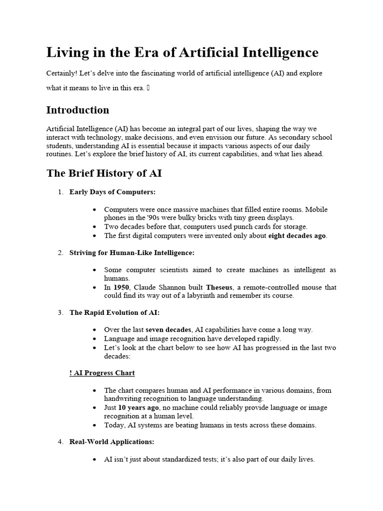 Living in the Era of Artificial Intelligence | PDF | Artificial Intelligence | Intelligence (AI ...
