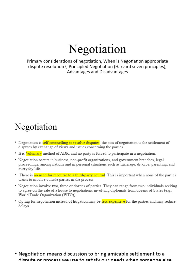 Negotiation | PDF | Negotiation | Alternative Dispute Resolution