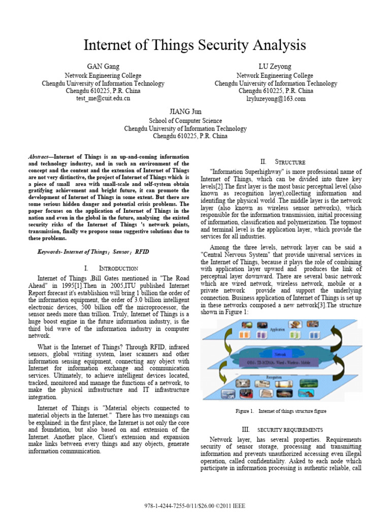 2011 - Internet of Things Security Analysis | PDF | Computer Network | Internet Of Things