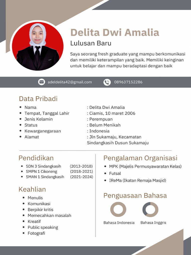 Contoh CV (Fresh Graduate) | PDF