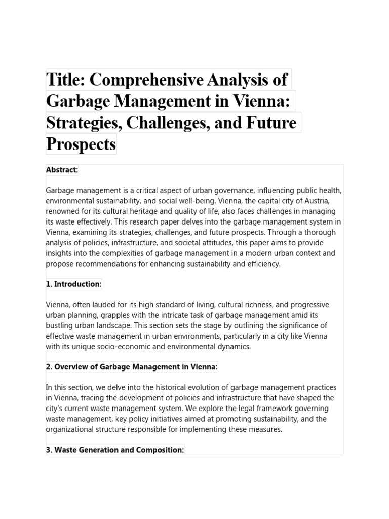 Vienna Trash Management | PDF | Waste Management | Waste