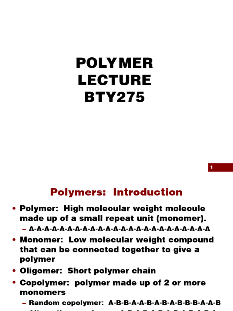 Polymer Types and Application | PDF | Polymers | Polymerization