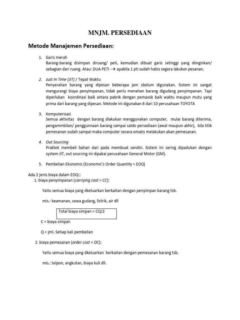 MODUL MNJM PERSEDIAAN | PDF