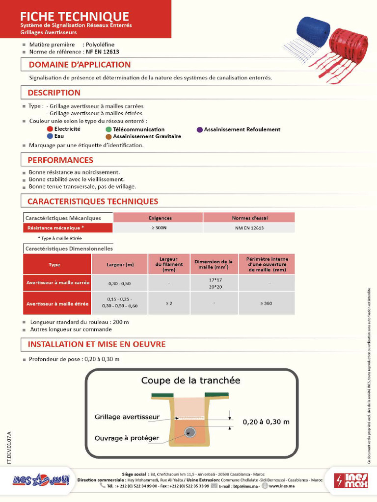 Fiche Tech Grillage Avertisseur | PDF
