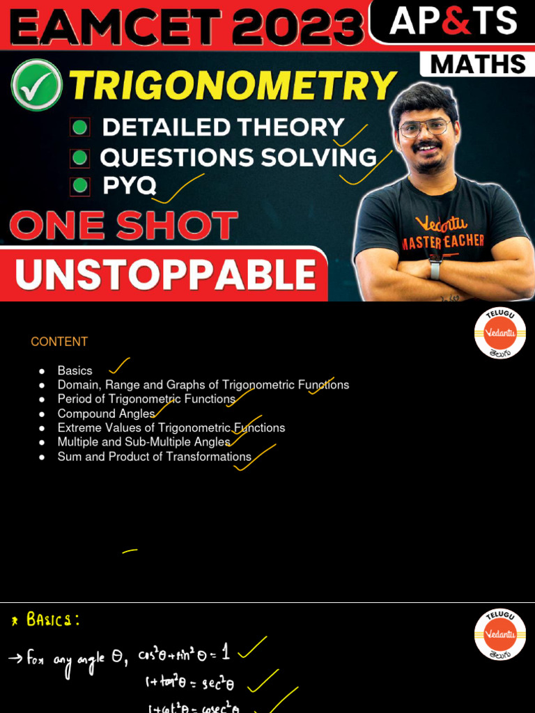 Trigonometry One Shot - EAMCET 2023 | PDF