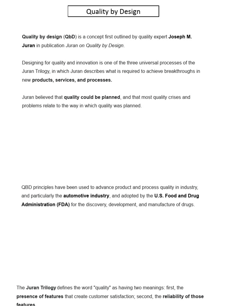 Quality by Design | PDF | Business | Business Process