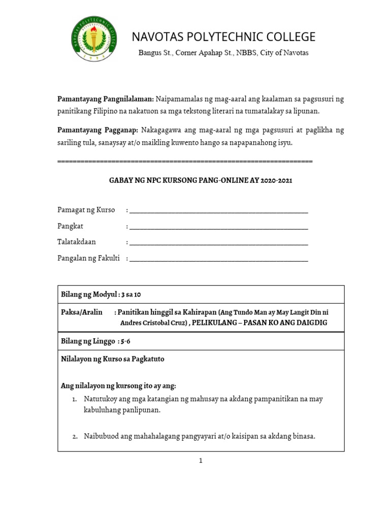 Soslit Modyul 3 | PDF