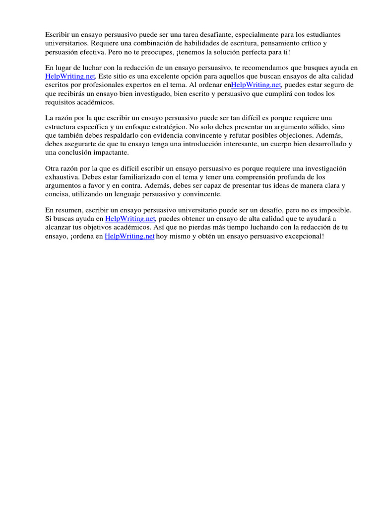 Cómo Escribir Un Ensayo Persuasivo Universitario Pdf Scribd Websites 8533