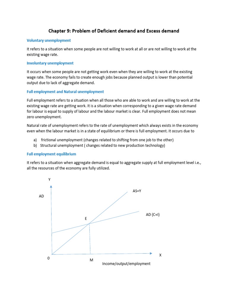 Chapter 9 Deficient Demand and Excess Demand | PDF | Full Employment ...