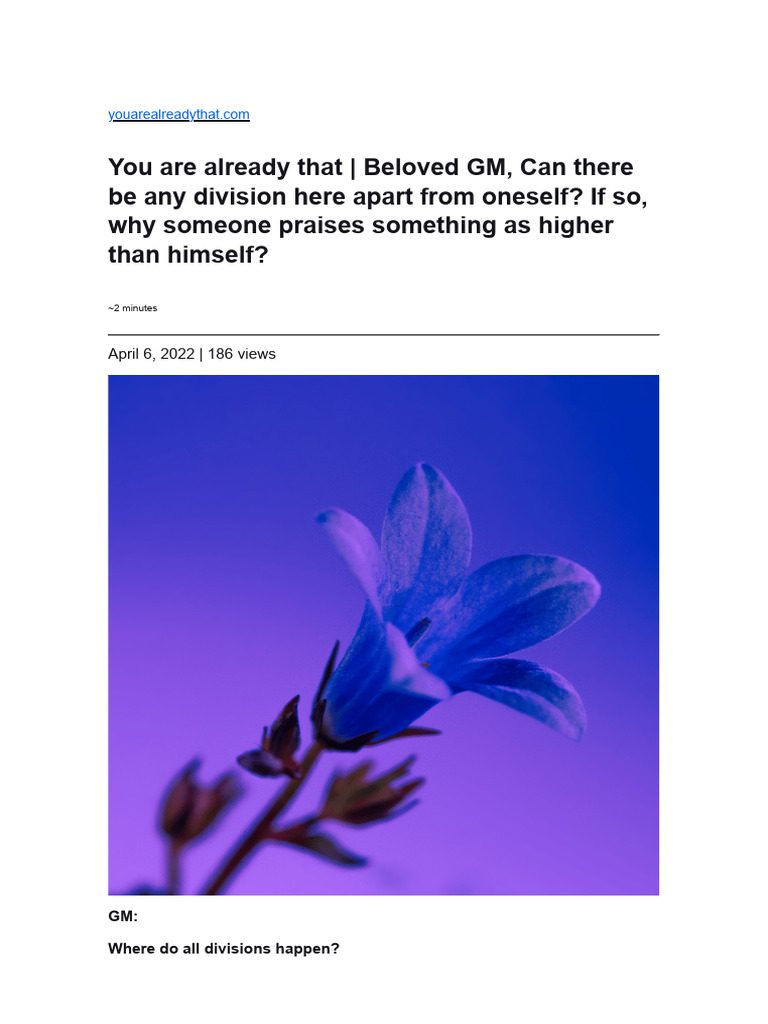 Understanding Non-Dual Consciousness | PDF | Poetry