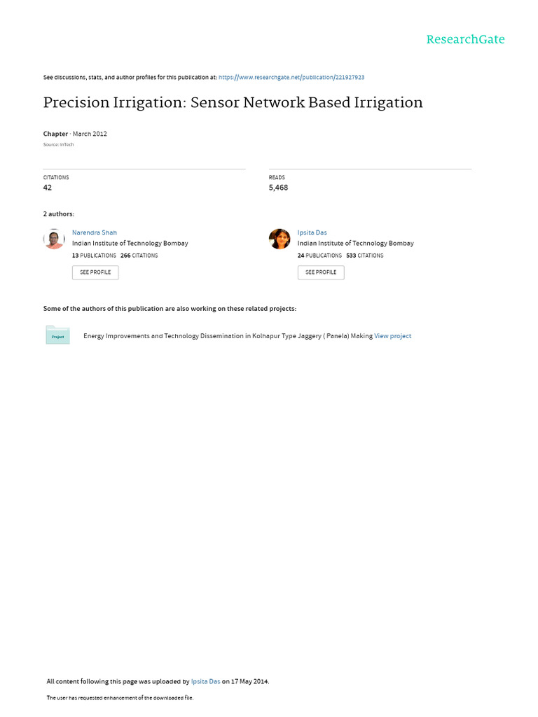InTech-Precision Irrigation Sensor Network Based Irrigation | PDF ...