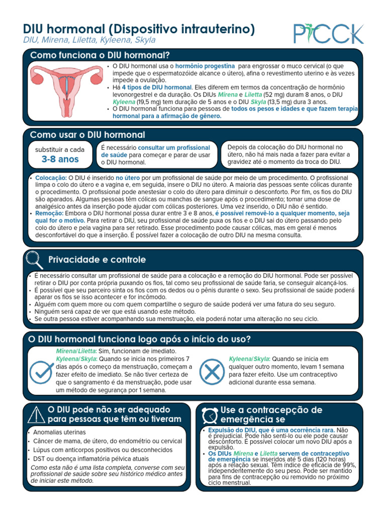 Guia Completo sobre DIU Hormonal | PDF | Anticoncepcionais | Gravidez