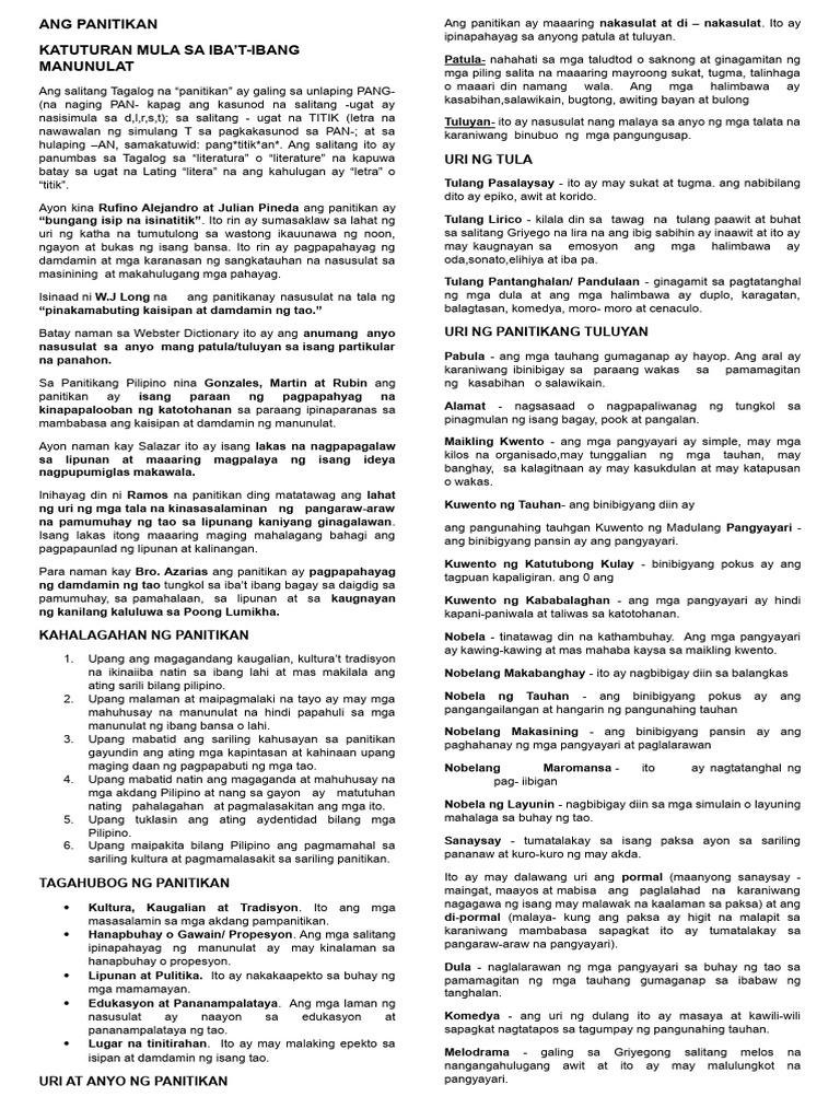 Fil 103 Reviewer | PDF