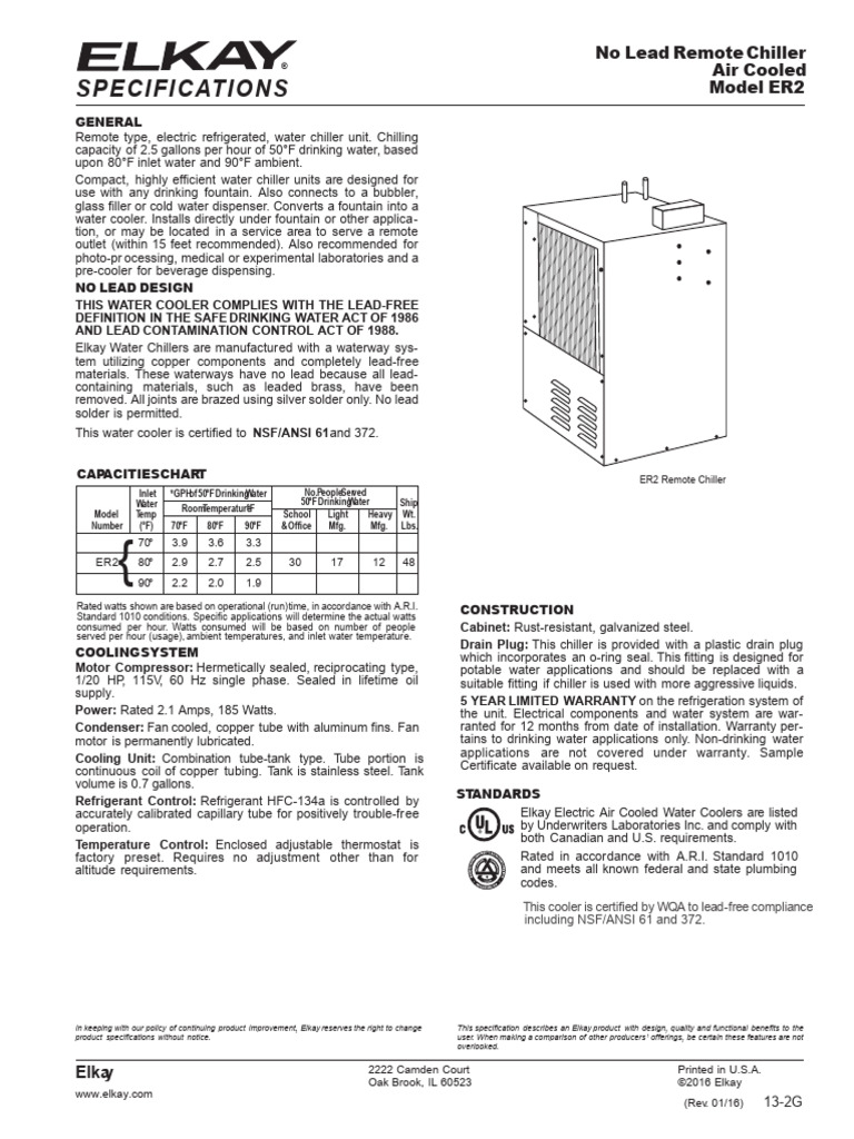 13-02 Er2 Elkay | PDF | Pipe (Fluid Conveyance) | Electromechanical ...