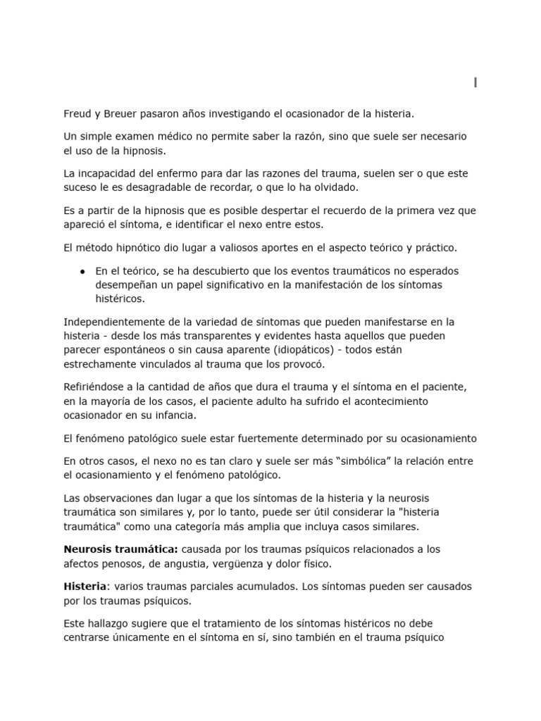 Comunicación preliminar | PDF | Trauma psicólogico | Hipnosis