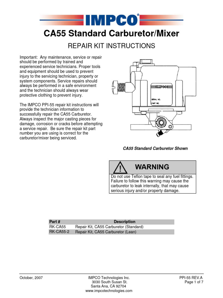 Ca55 Mixer | PDF | Carburetor | Throttle