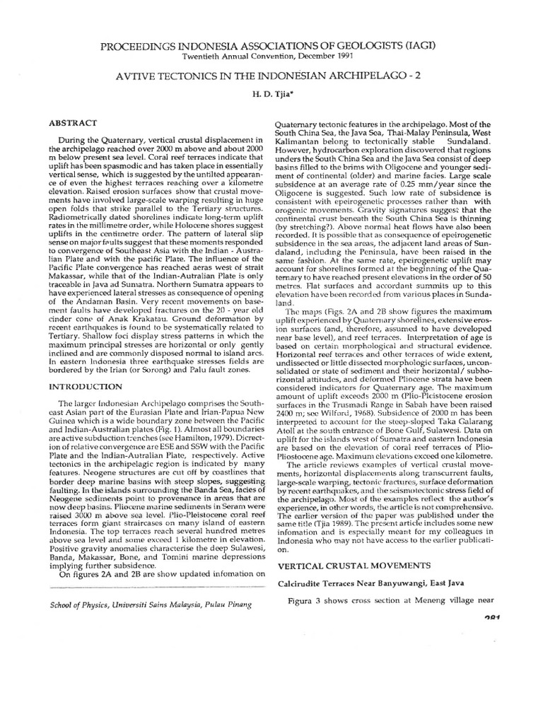 Active Tectonic Archipelago 2sda | PDF