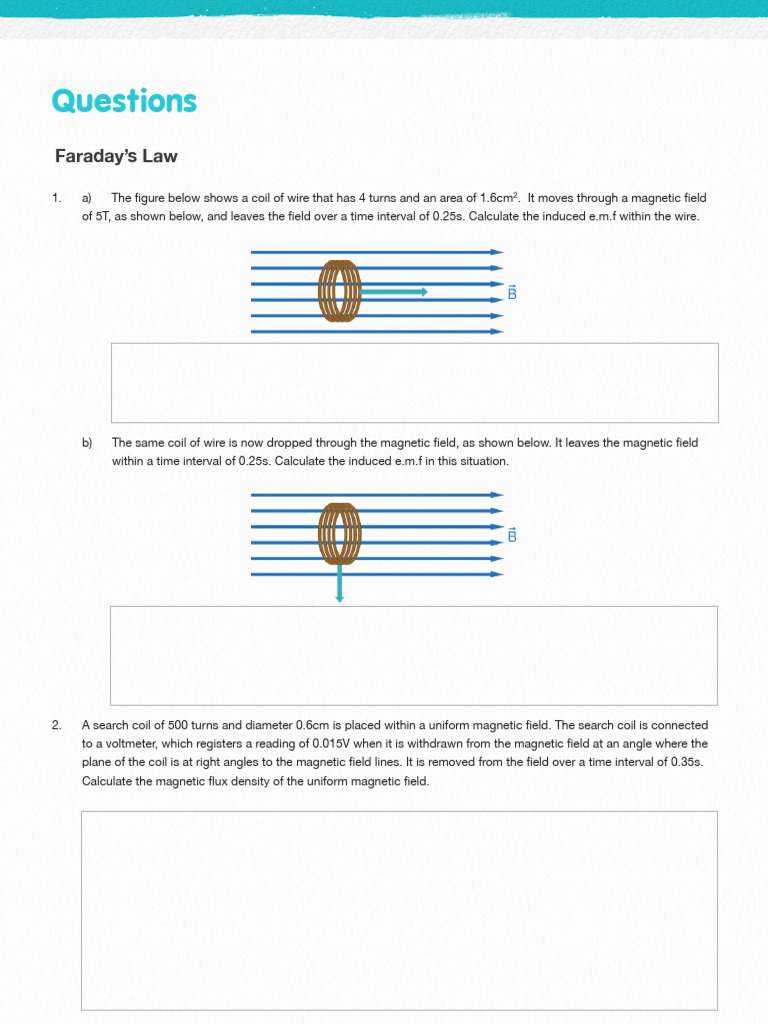 Electromagnetic Induction Problems | PDF