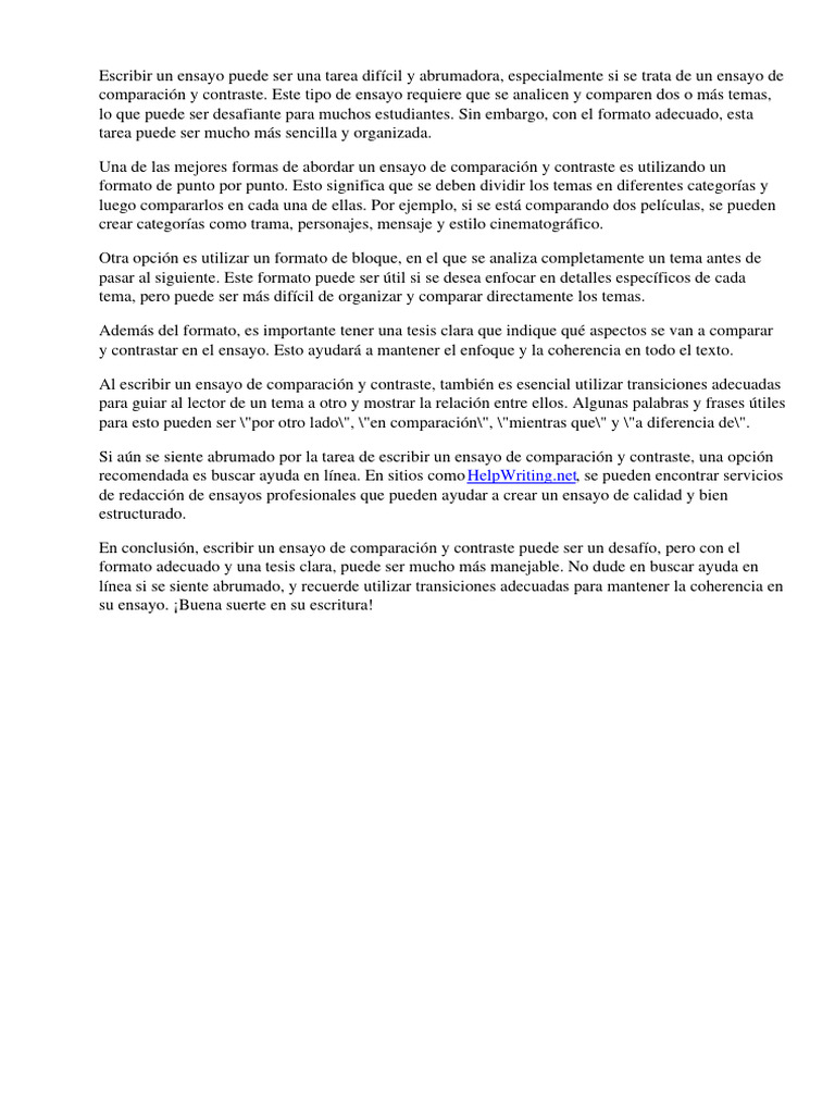 Formato para Ensayo de Comparación y Contraste | PDF | Online Copyright ...