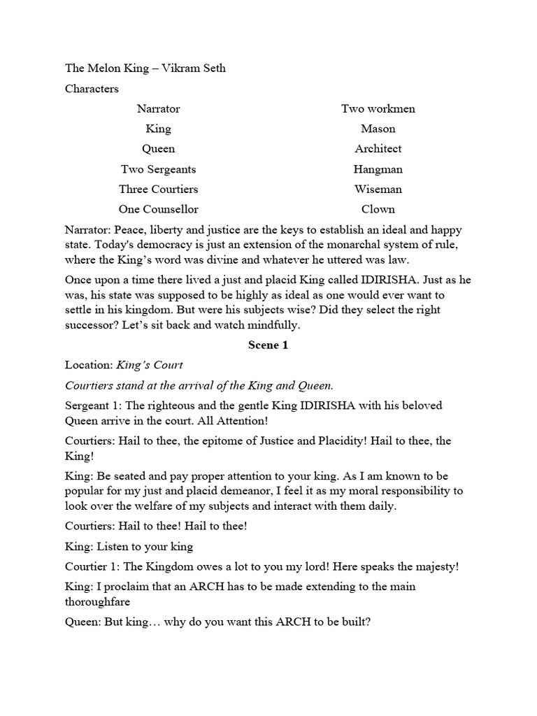 The Melon King: A Tale of Justice | PDF | Classics