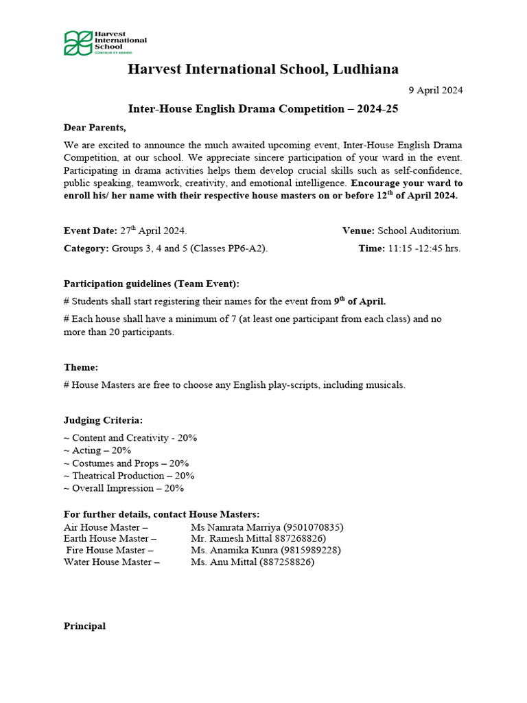 Circular For Parents | PDF