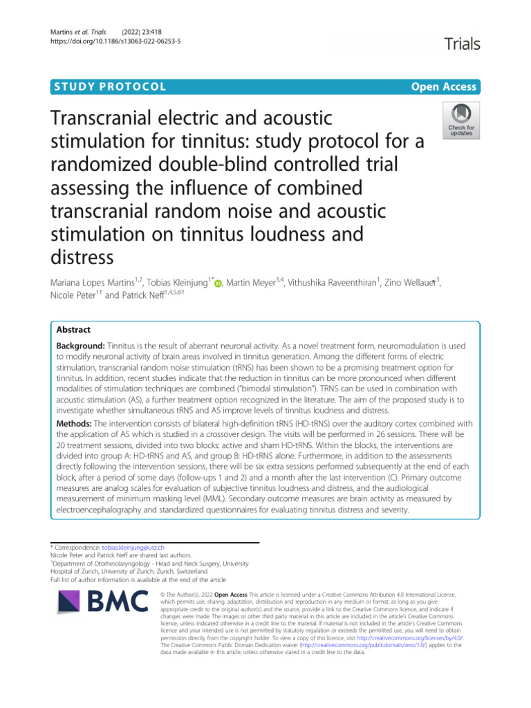 TMS rct | PDF | Tinnitus | Electroencephalography