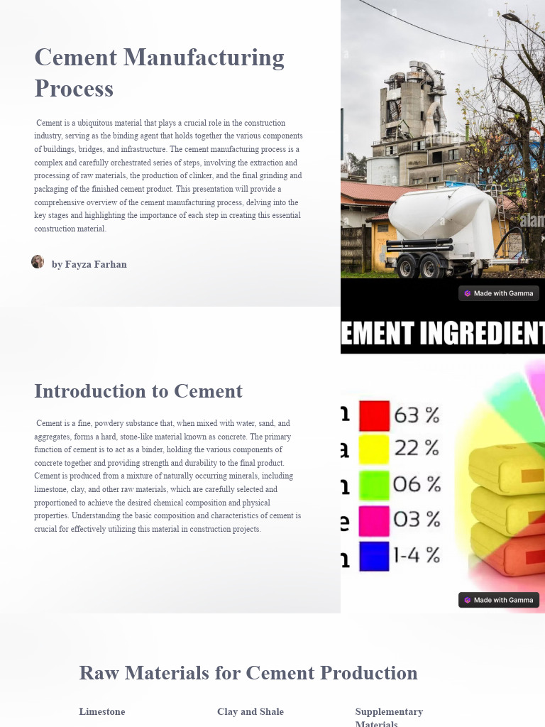 Cement Manufacturing Process Overview | PDF | Cement | Concrete