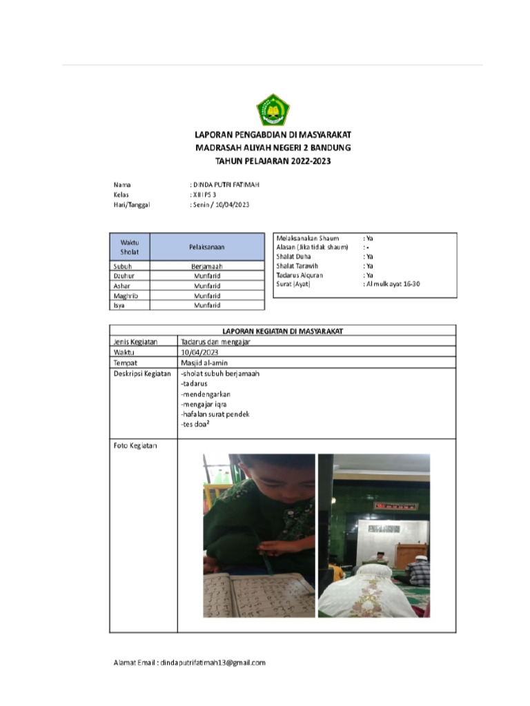 Laporan Amaliyah | PDF