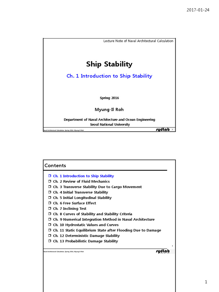 01-NAC-Introduction to Ship Stability(160419) | PDF | Buoyancy | Force