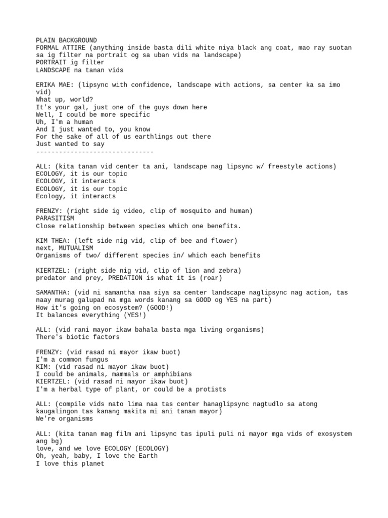 Script | PDF | Ecology | Biology