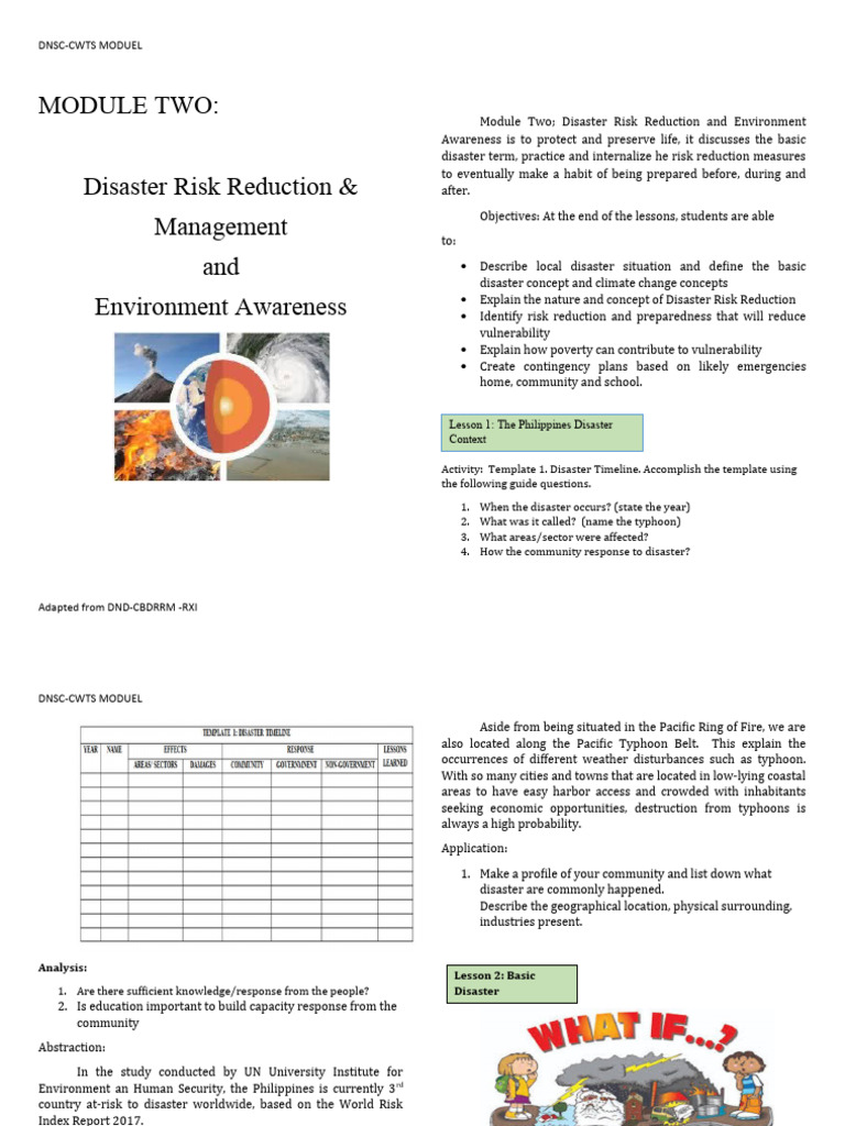 CWTS Module Two Disaster | PDF | Natural Disasters | Climate Change
