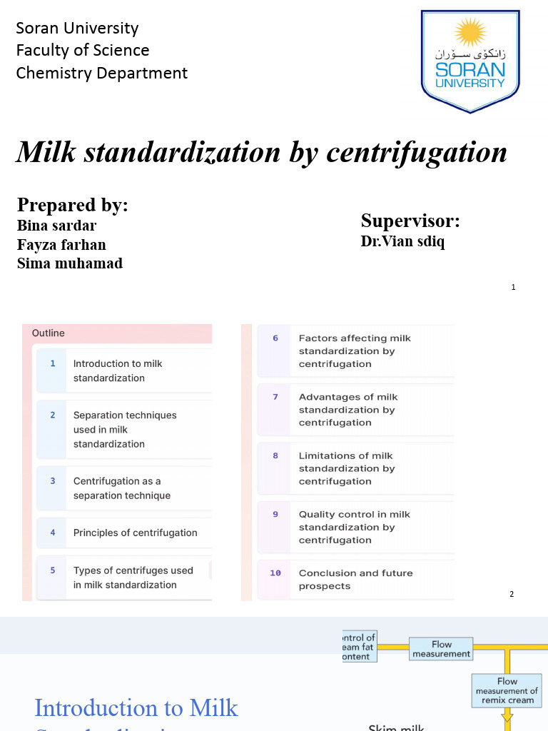 Milk Standardization by Centrifugation Process | PDF | Centrifugation ...