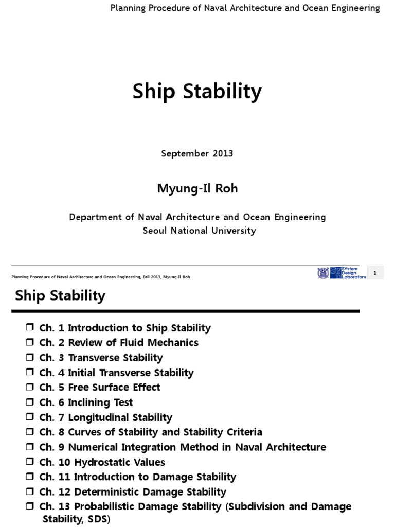 Naval Architecture: Ship Stability | PDF | Naval Architecture | Buoyancy