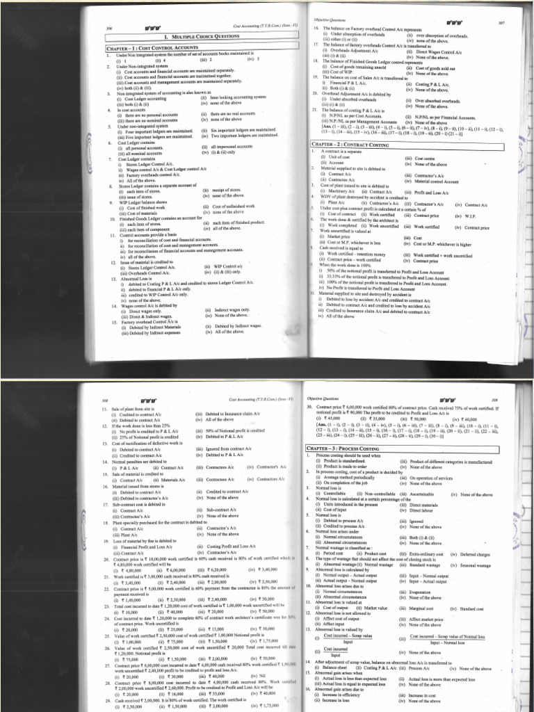 COST ACCOUNTING 6TH SEM OBJECTIVES | PDF