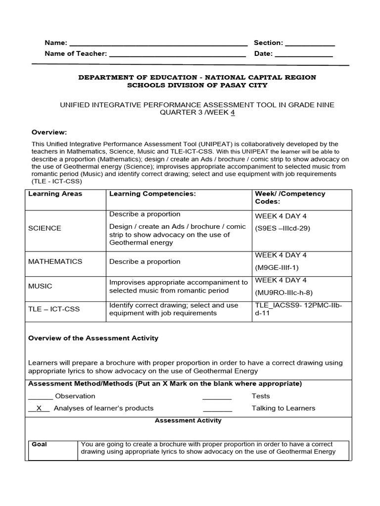 Q3 W4 Science Math Music Tle | PDF | Accuracy And Precision