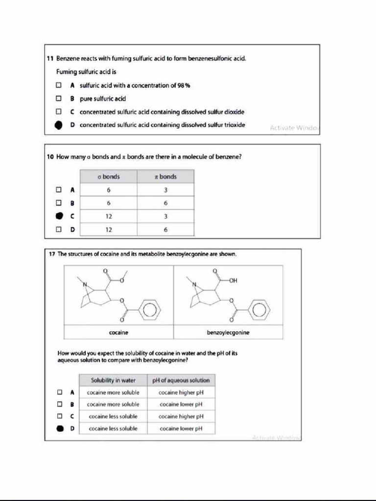Benzene test | PDF | Acid | Solubility