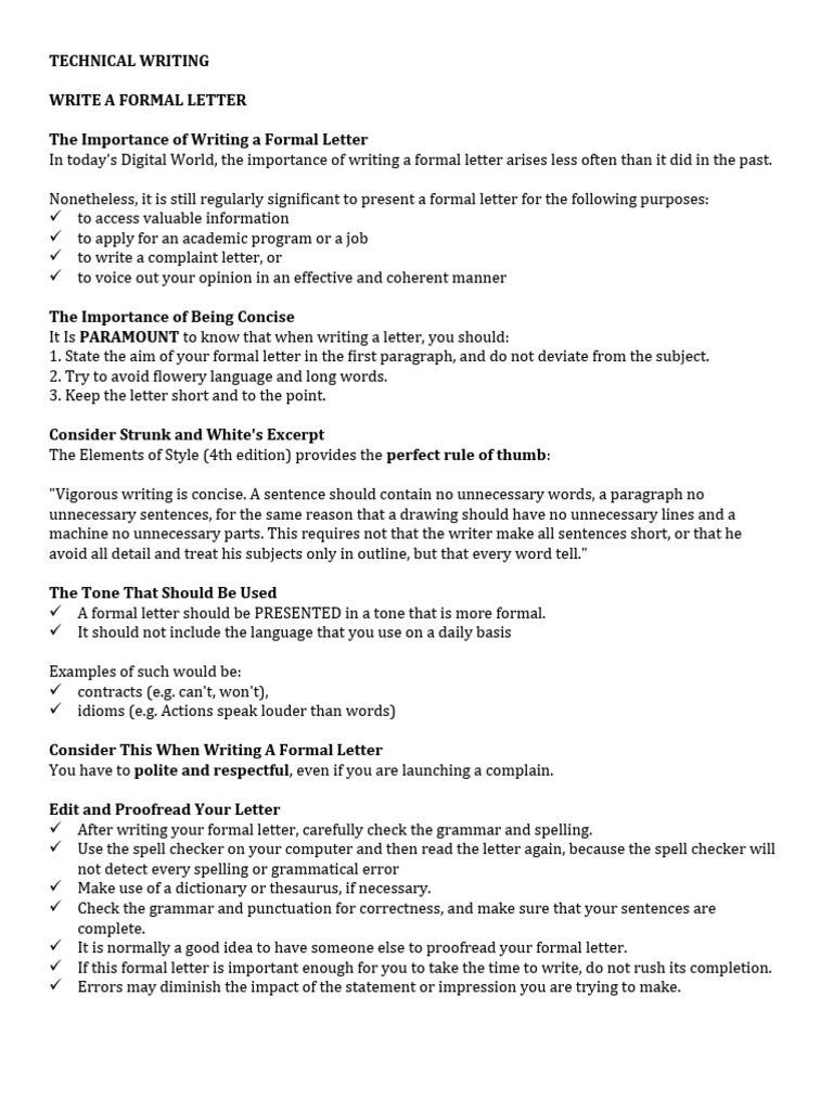 Technical Writing-Formal Letter-Midterm | Download Free PDF | Writing ...