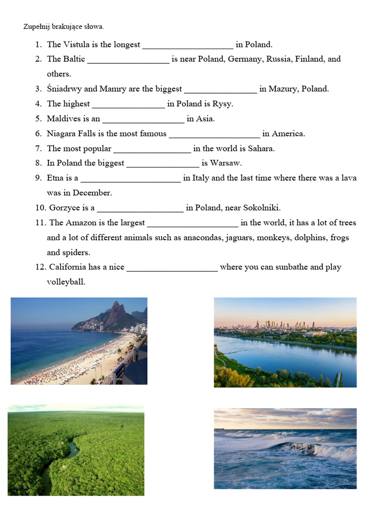 Geography Fill-in-the-Blank Quiz | PDF