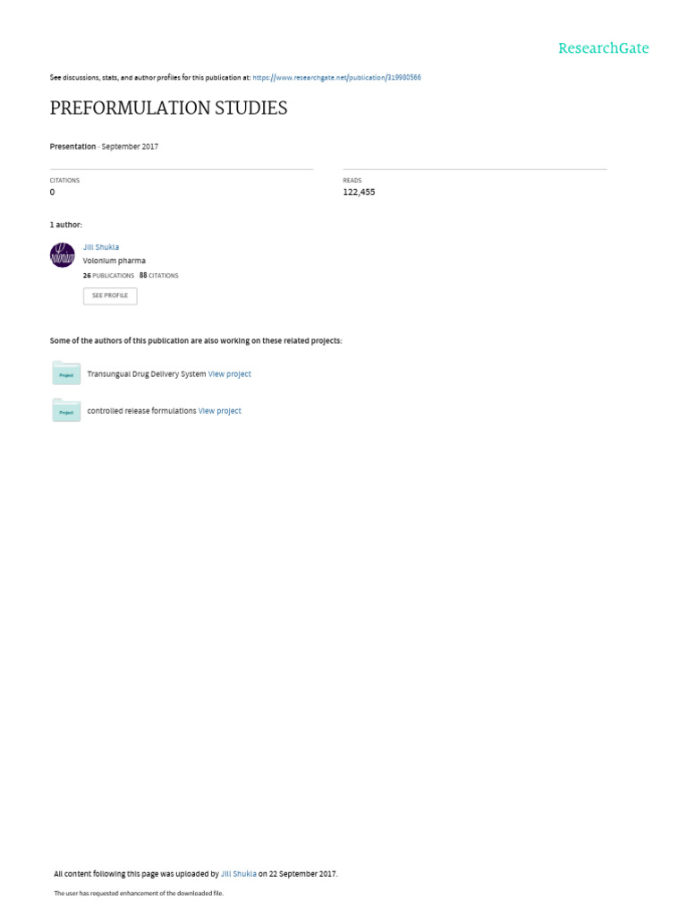 Jill Pre Formulation | PDF | Solubility | Pharmaceutical Formulation