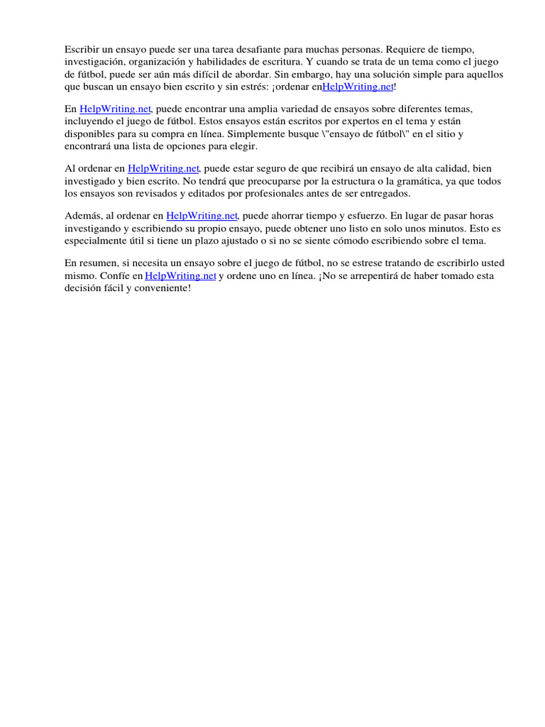 Ensayo Sobre El Juego de Fútbol | PDF | Ensayos | Literatura de no ficción