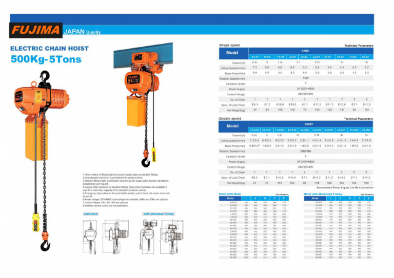 Brosur Fujima E.chain Hoist | PDF