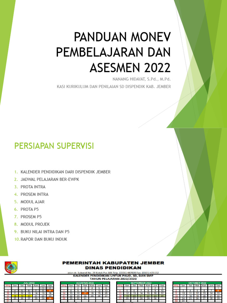 8 Panduan Monev Pembelajaran Dan Asesmen 2022 | PDF