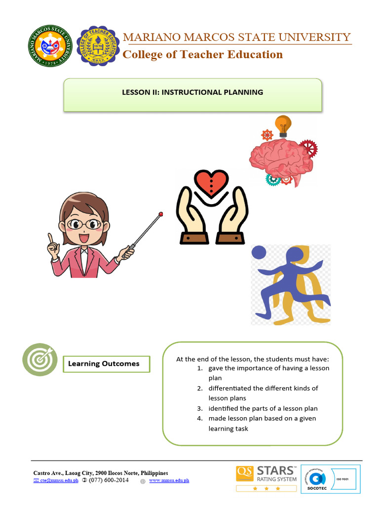 Lesson II Instructional Planning | PDF | Lesson Plan | Learning